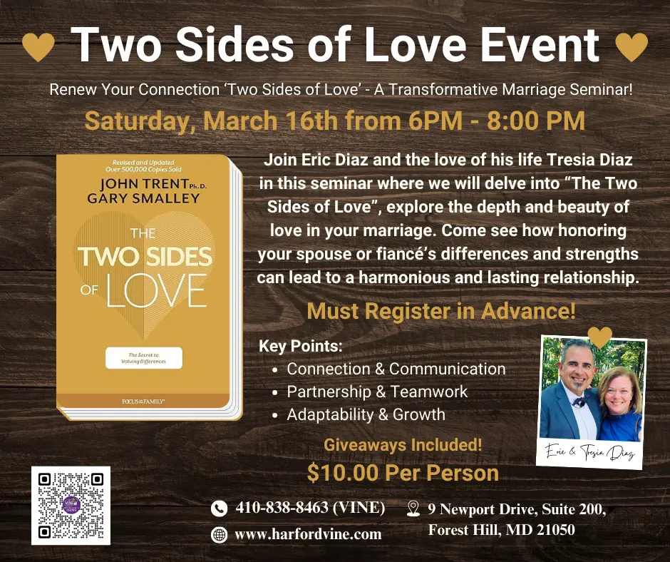 Two Sides of Love Event: A Transformative Marriage Seminar! - The Vine ...