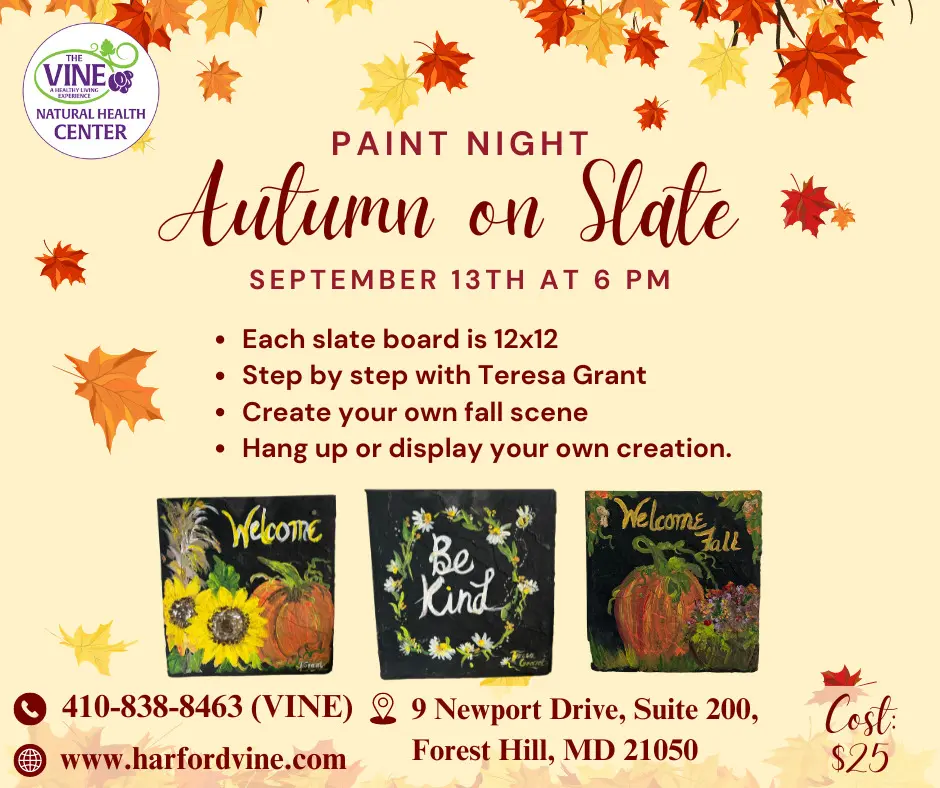 Paint Night on Slate - The Vine Natural Health Center